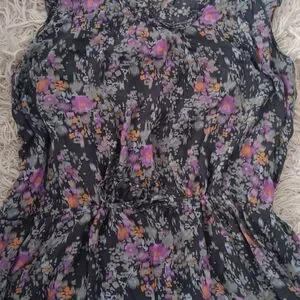 Old Navy | Dresses | Old Navy Gray Floral Print Lined Dress Sz Xl ...